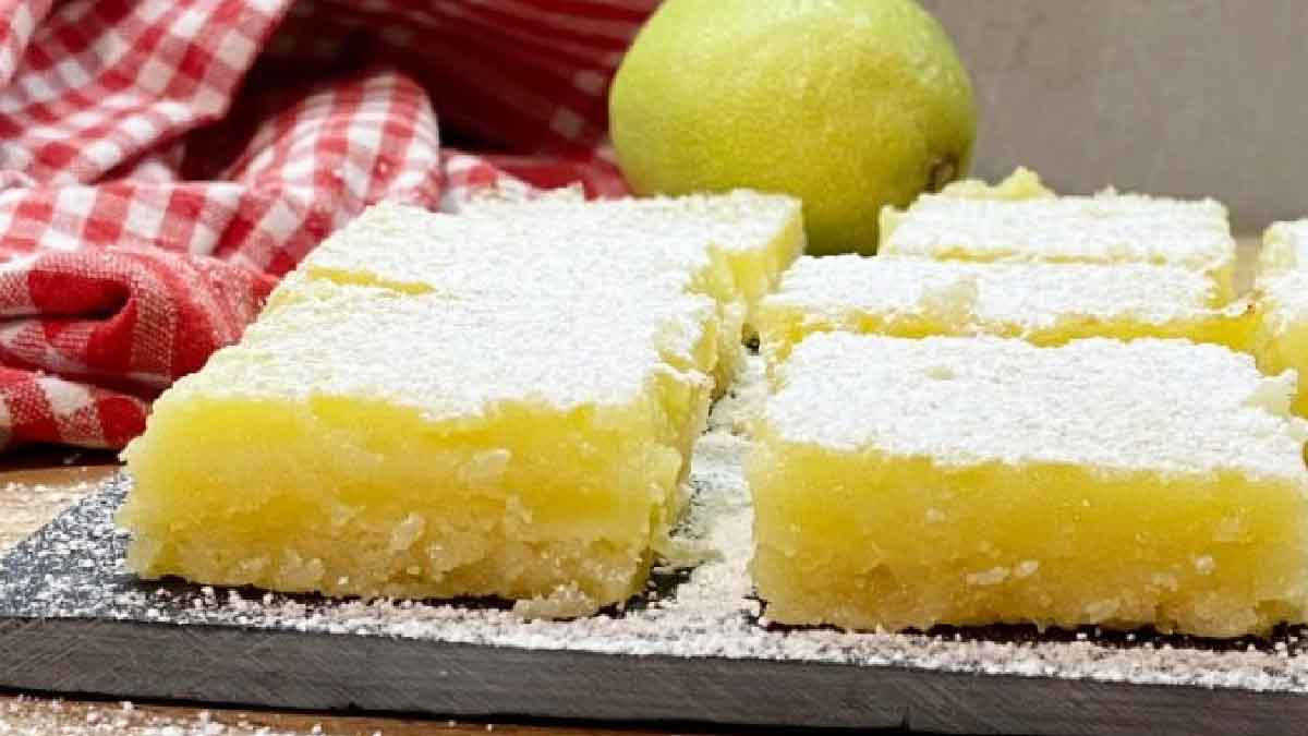 Carrés crémeux au citron: très doux et délicieux