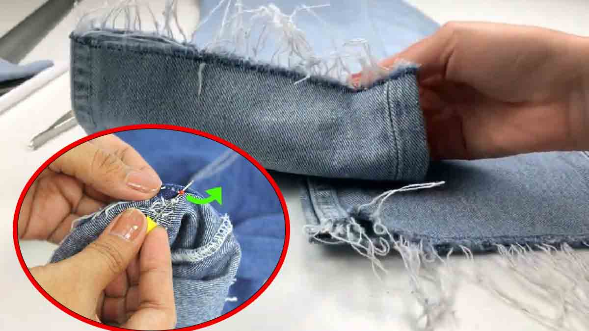 Cette astuce simple suffit pour raccourcir un jean sans le couper