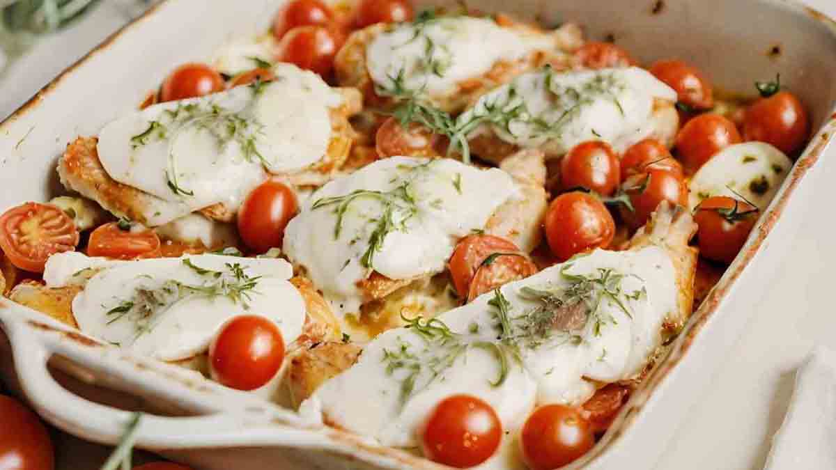 Poulet aux tomates cerises et à la mozzarella: un plat succulent et ...